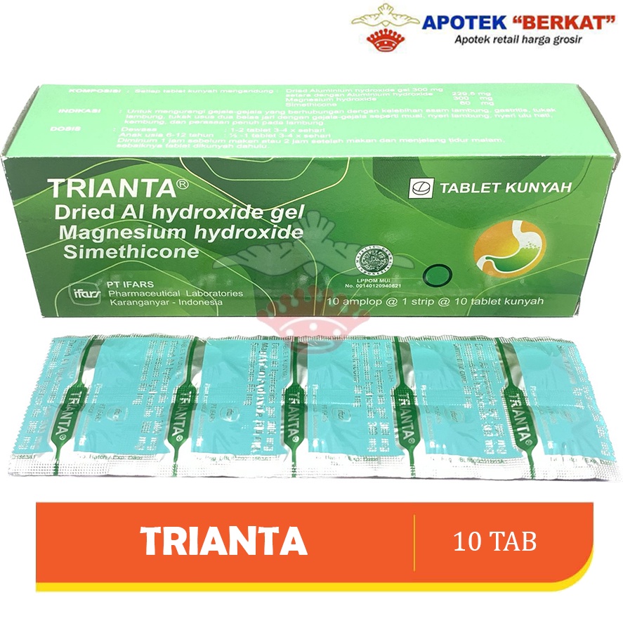 Jual TRIANTA STRIP @10 TAB - OBAT MAAG DAN ASAM LAMBUNG | Shopee Indonesia