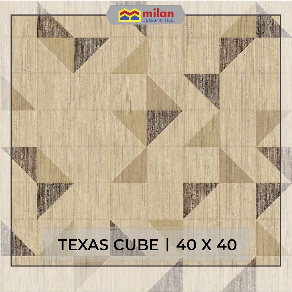 Jual MilanTiles - MILAN Texas Cube 40x40 Keramik Lantai Motif Kayu Matt | Shopee Indonesia