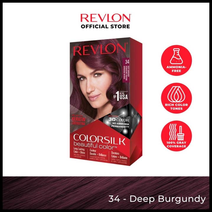 Jual Revlon Colorsilk Hair Color Cat Rambut - 34 Deep Burgundy | Shopee ...