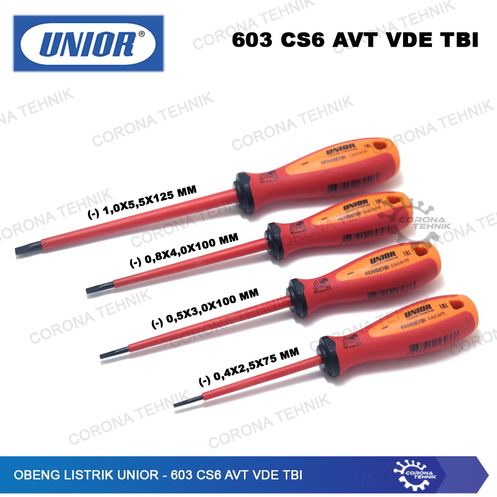 Jual 616441 - Obeng Listrik UNIOR - 603 CS6 AVT VDE TBI - Min 1,2 x 6,5 ...