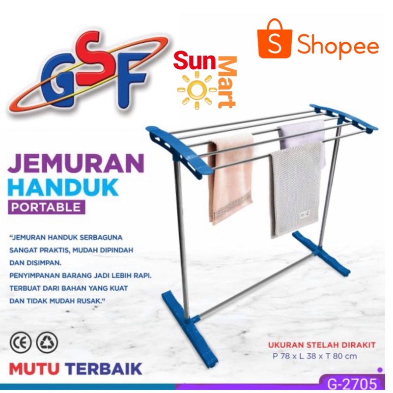 Jual Jemuran Handuk Plastik 5 Pipa GSF / Rak Handuk Portable Murah ...