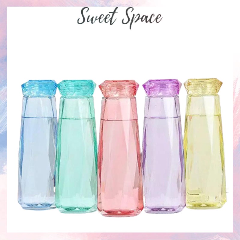 Jual BOTOL MINUM KACA WARNA 450 ML BENING DIAMOND [SWEETSPACE] | Shopee ...