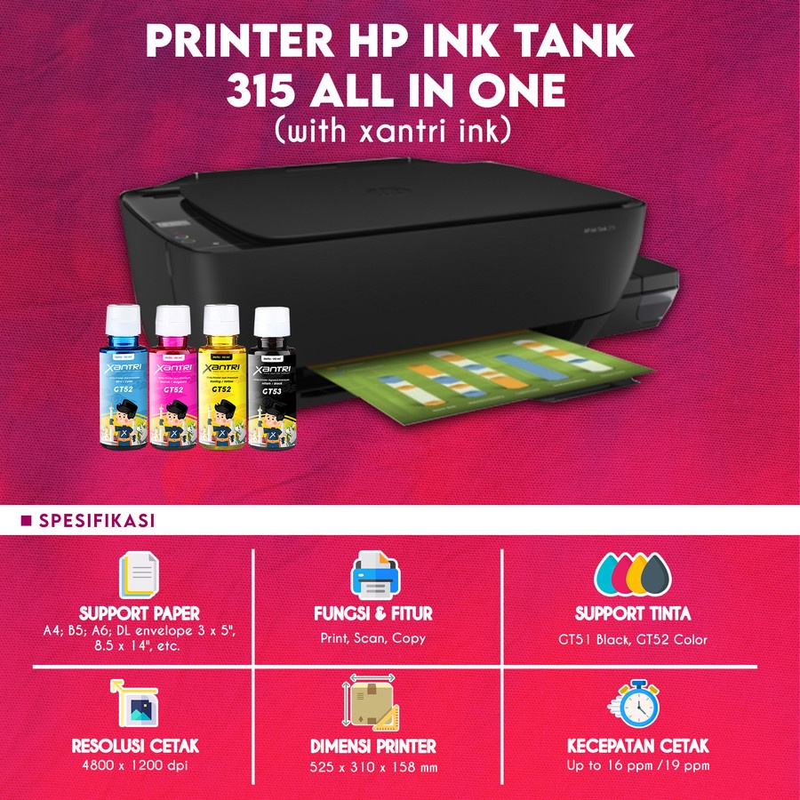 Jual Printer Ink Tank 315 All in One NEW ORIGINAL RESMI Inktank HP 319 ...