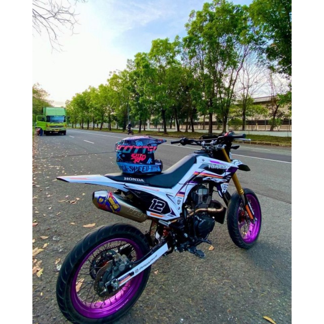 Jual DECAL CRF 150 L PUTIH UNGU BAHAN MAXDECAL BISA CUSTOM | Shopee ...