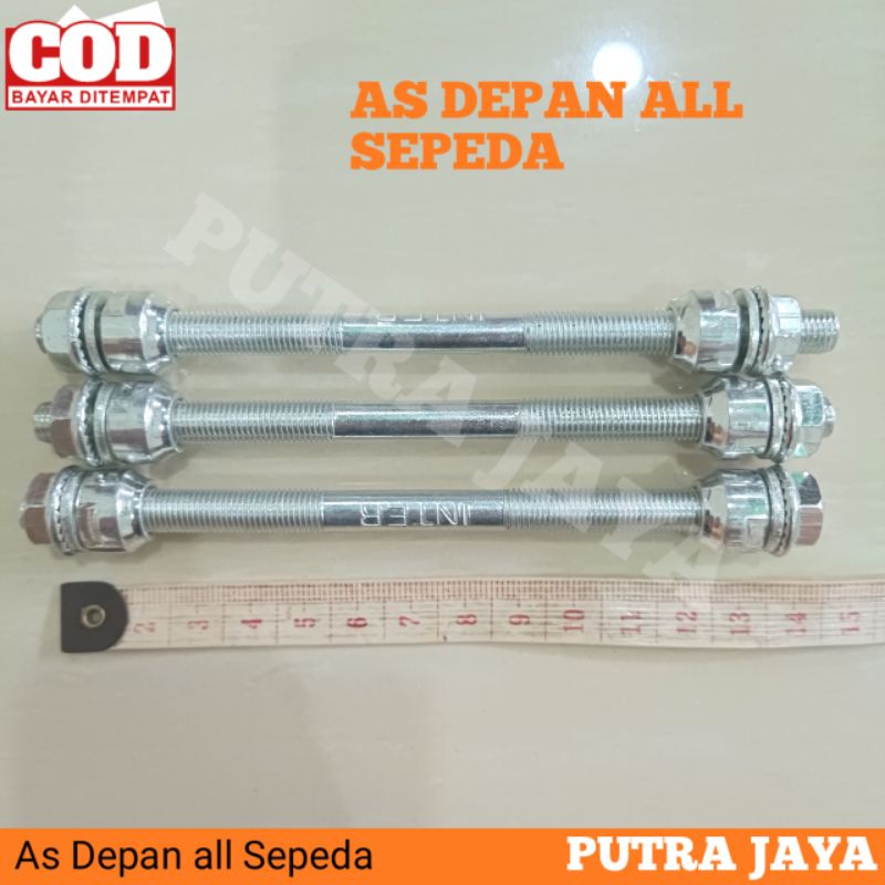 Jual AS DEPAN SEPEDA PANJANG 14 cm / RODA DEPAN MUR 13 SEPEDA MINI BMX ...