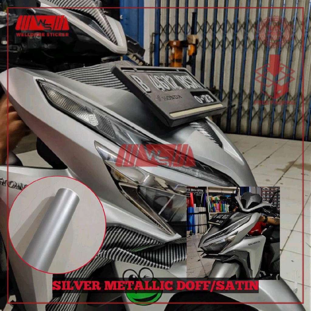 Jual STIKER MOTOR SKOTLET SILVER METTALIC DOFF/SILVER SATIN/SILVER ...