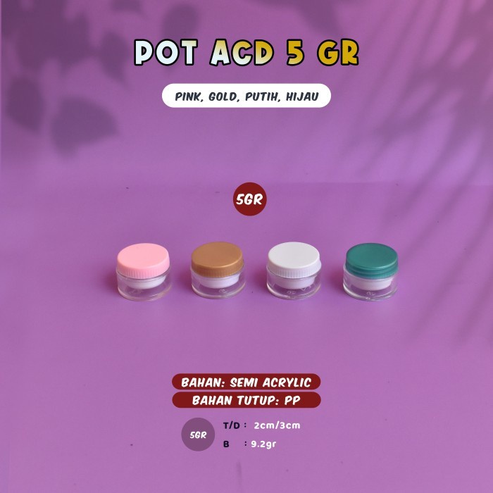 Jual POT KOSMETIK ACD 5 GR - POT KRIM WAJAH ACD BAHAN PP - POT KOSMETIK ...