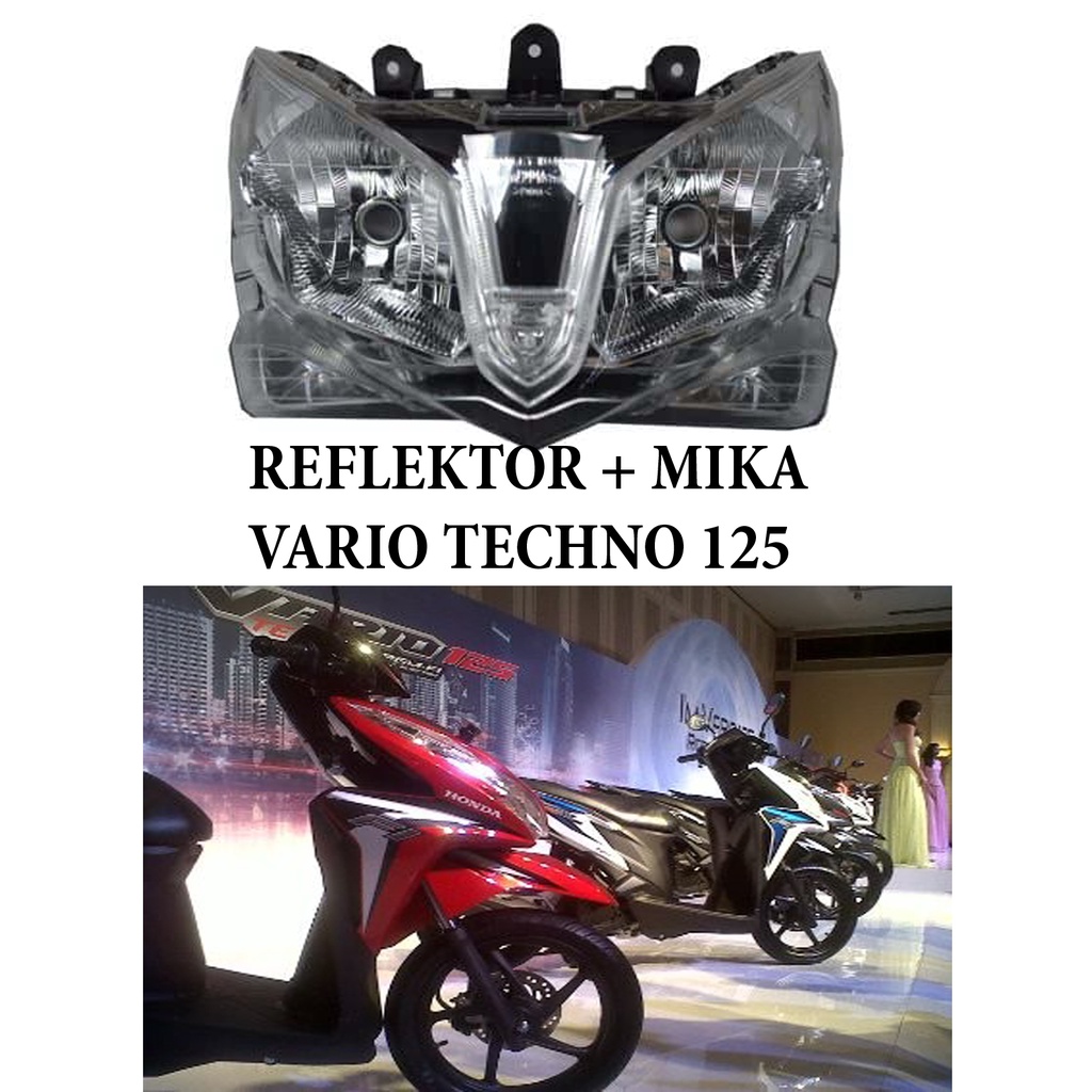 Jual Lampu Depan Honda Vario Techno 125 Reflektor Reflector Depan Lengkap dengan mika | Shopee ...