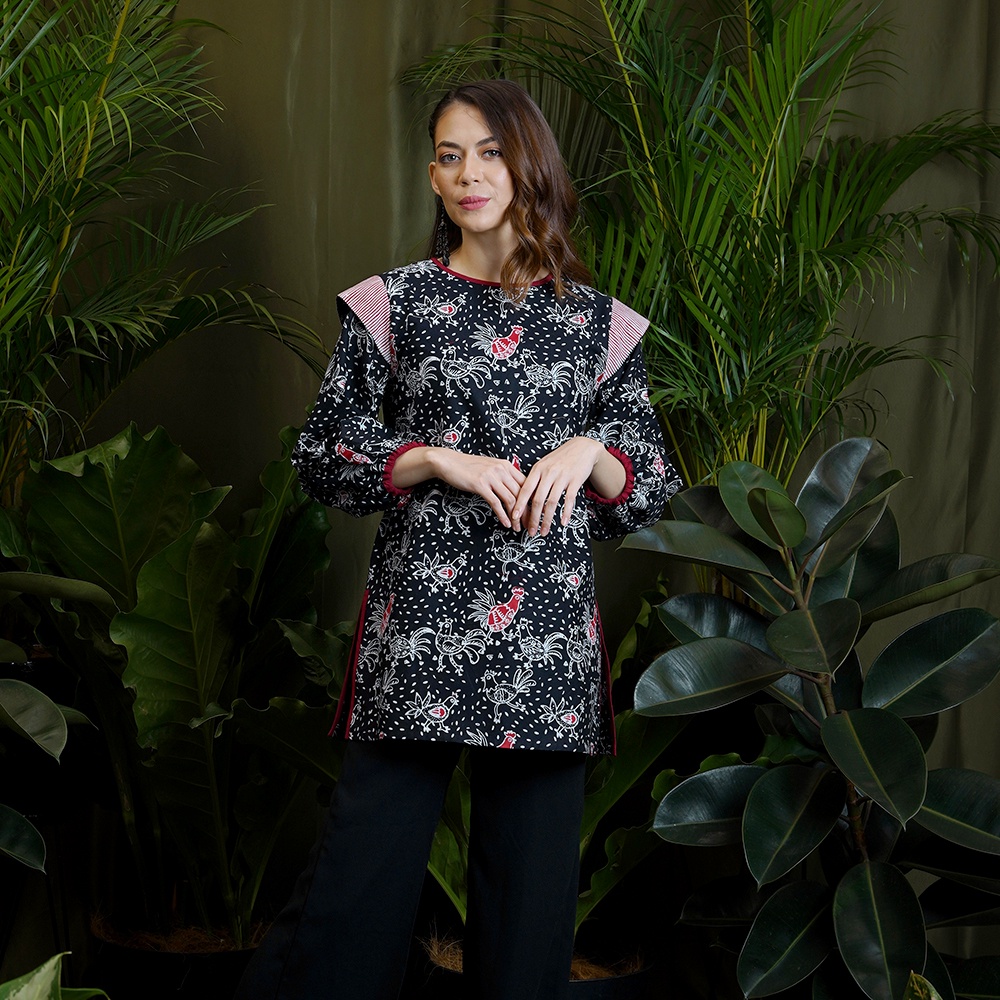 Jual NONA RARA-Anji gendis T1730,Baju kerja blouse batik wanita modern ...