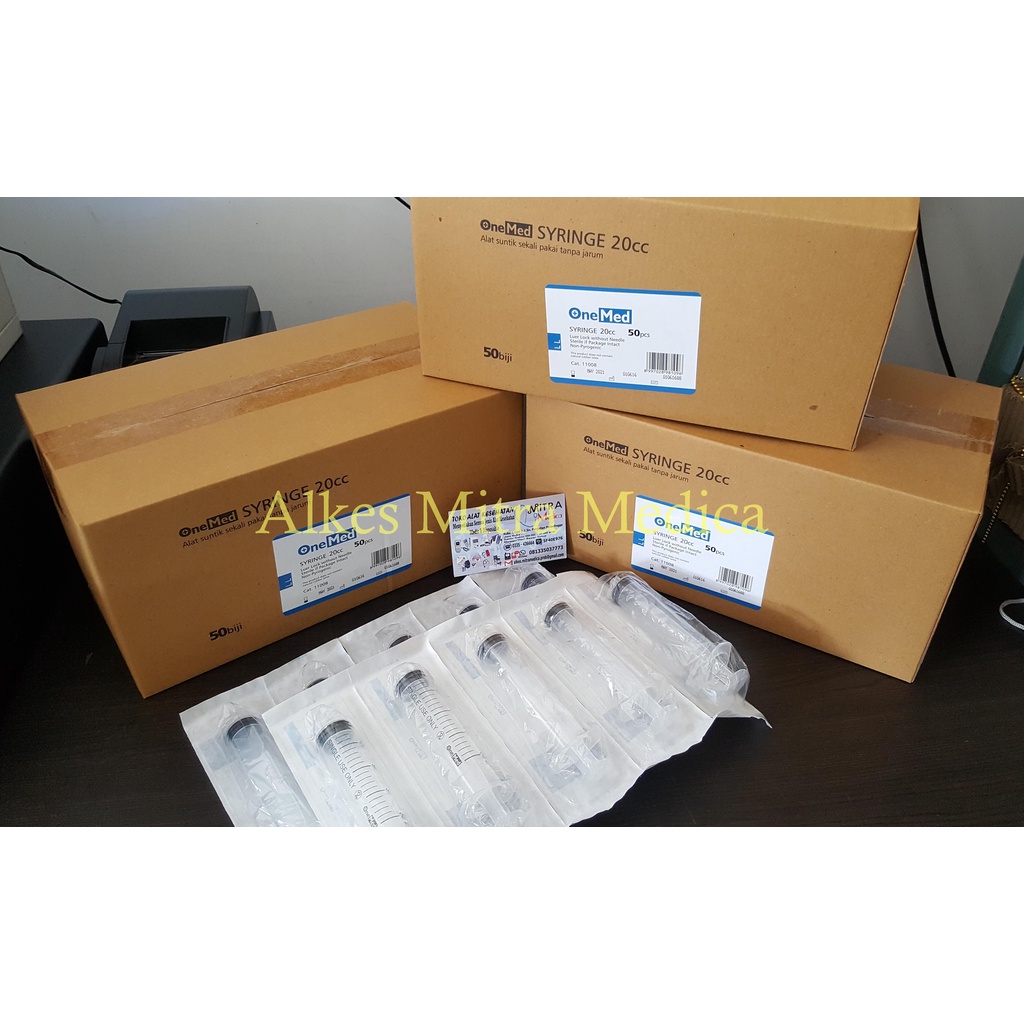 Jual Suntikan 20ml Onemed Luer Lock / Spuit 20cc / Syringe Box Isi ...