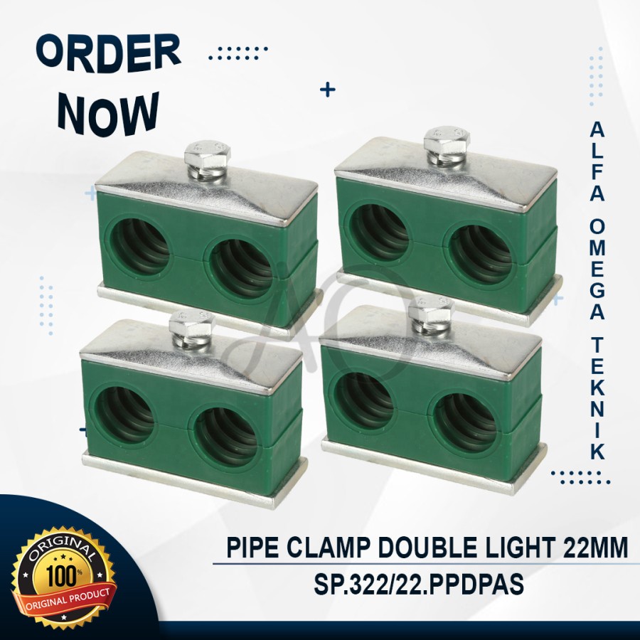 Jual KLEM PIPA HIDROLIK 22 MM CLAMP PIPE DOUBLE HYDRAULIC SERI LIGHT ...