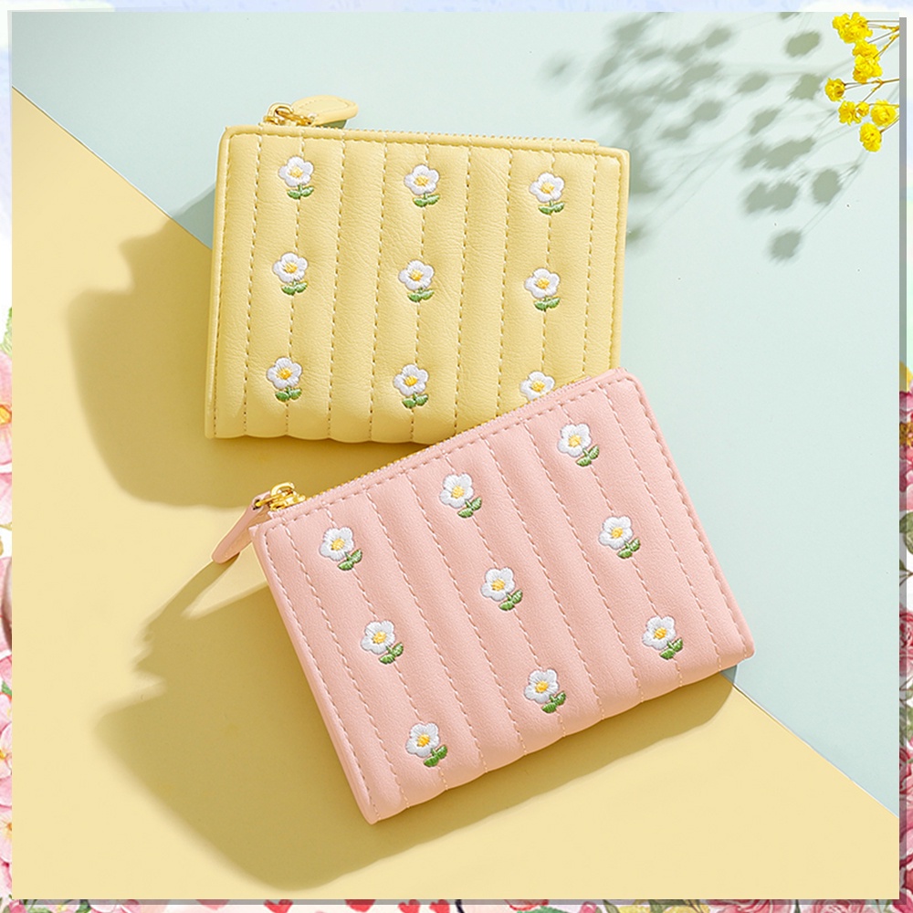 Jual Dompet motif Bunga kecil lucu Dompet Wanita Kecil Bahan Kulit PU ...