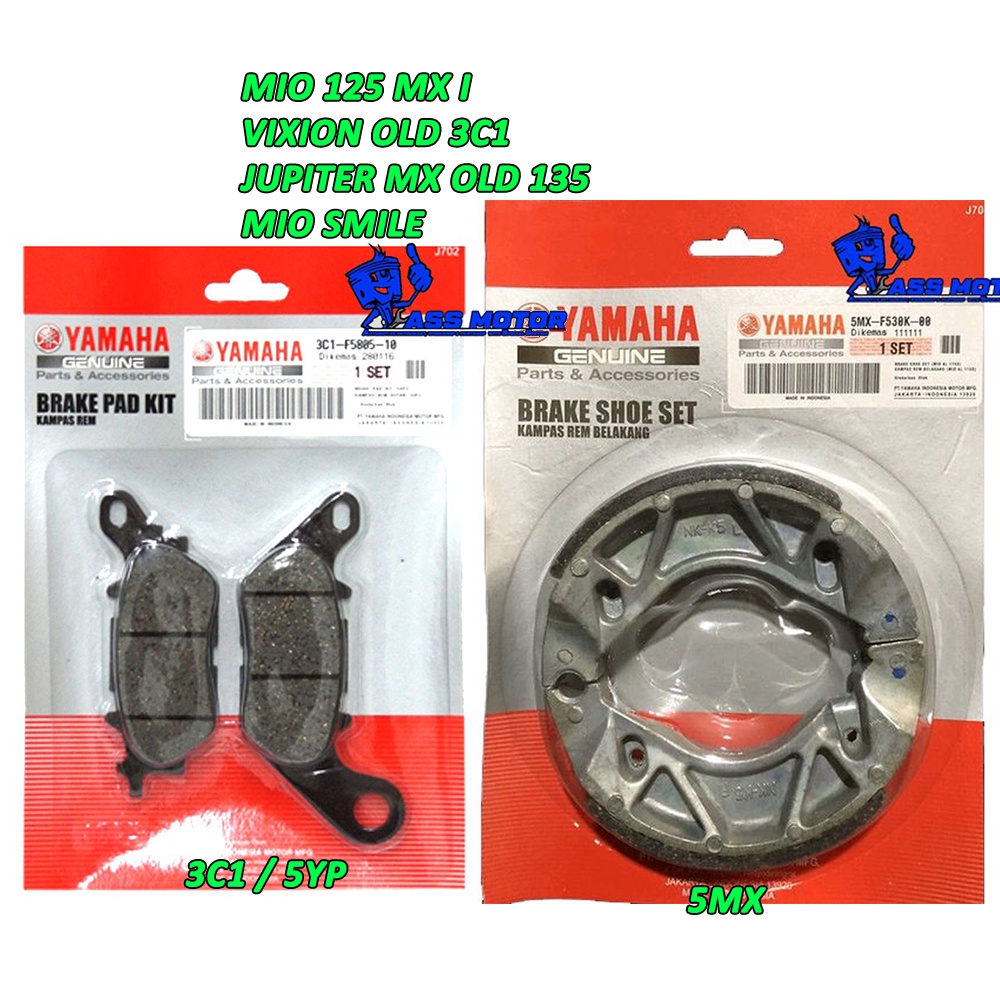 Jual MIO SPORTY BRAKE FRONT PAD- 3C1-F5805-10 REAR SHOE SET- 5MX-F530K ...