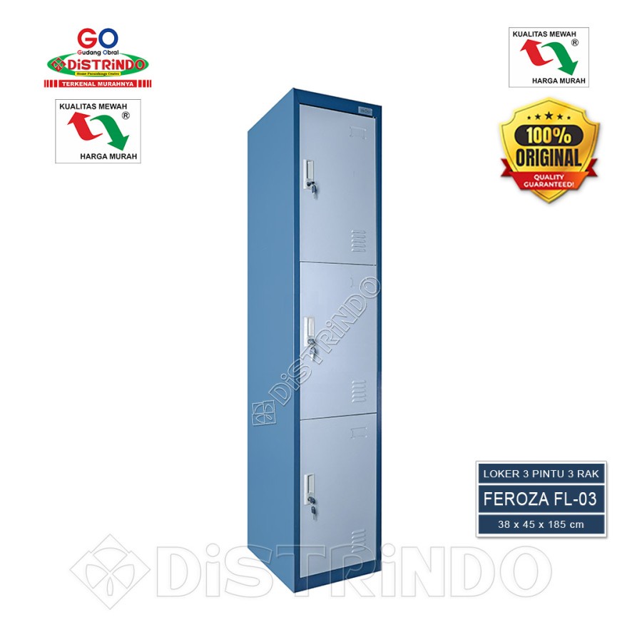 Jual Lemari Besi / Locker Besi 3 Pintu Minimalis / Lemari Tas Rak ...