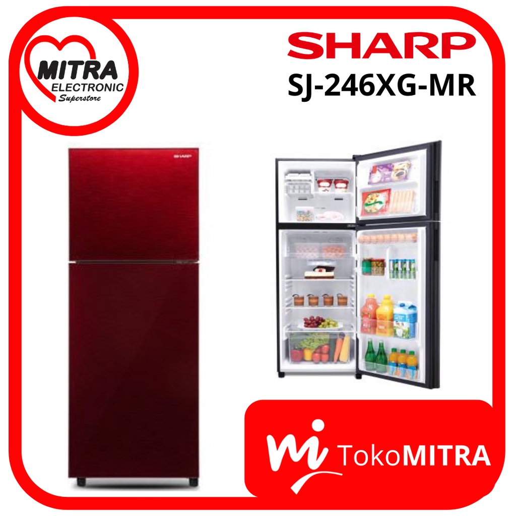Jual LEMARI ES 2 PINTU SHARP SJ-246XG-MR/MS (187 Ltr) | Shopee Indonesia