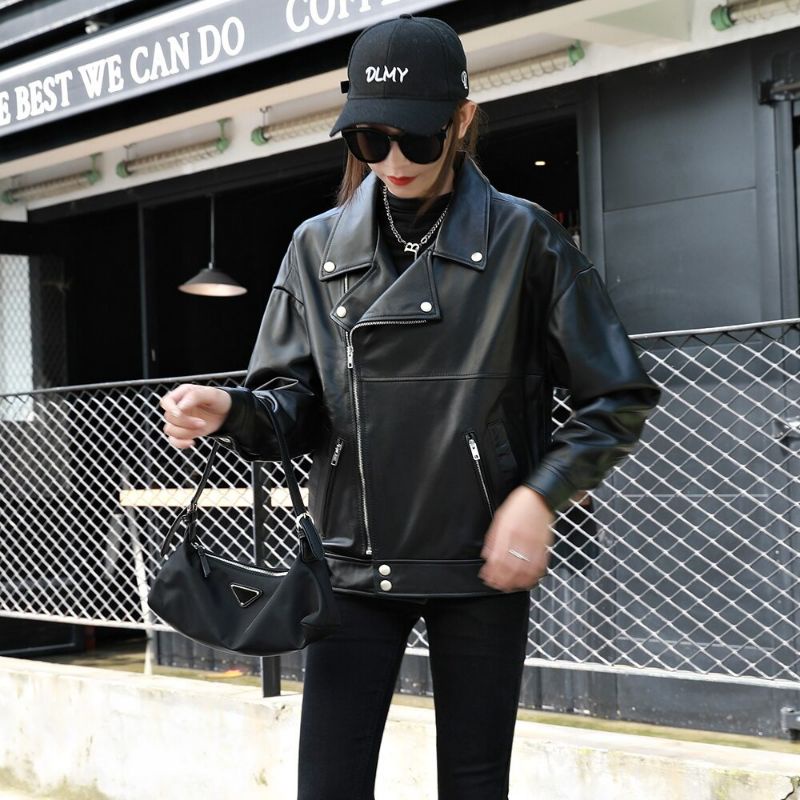 Jual Jaket Kulit Sintetis Cewek Faux Leather Jacket For Women Premium ...