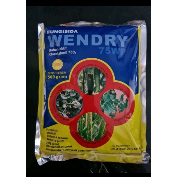 Jual fungisida WENDRY 75wp 500gram untuk mengatasi busuk daun pada ...