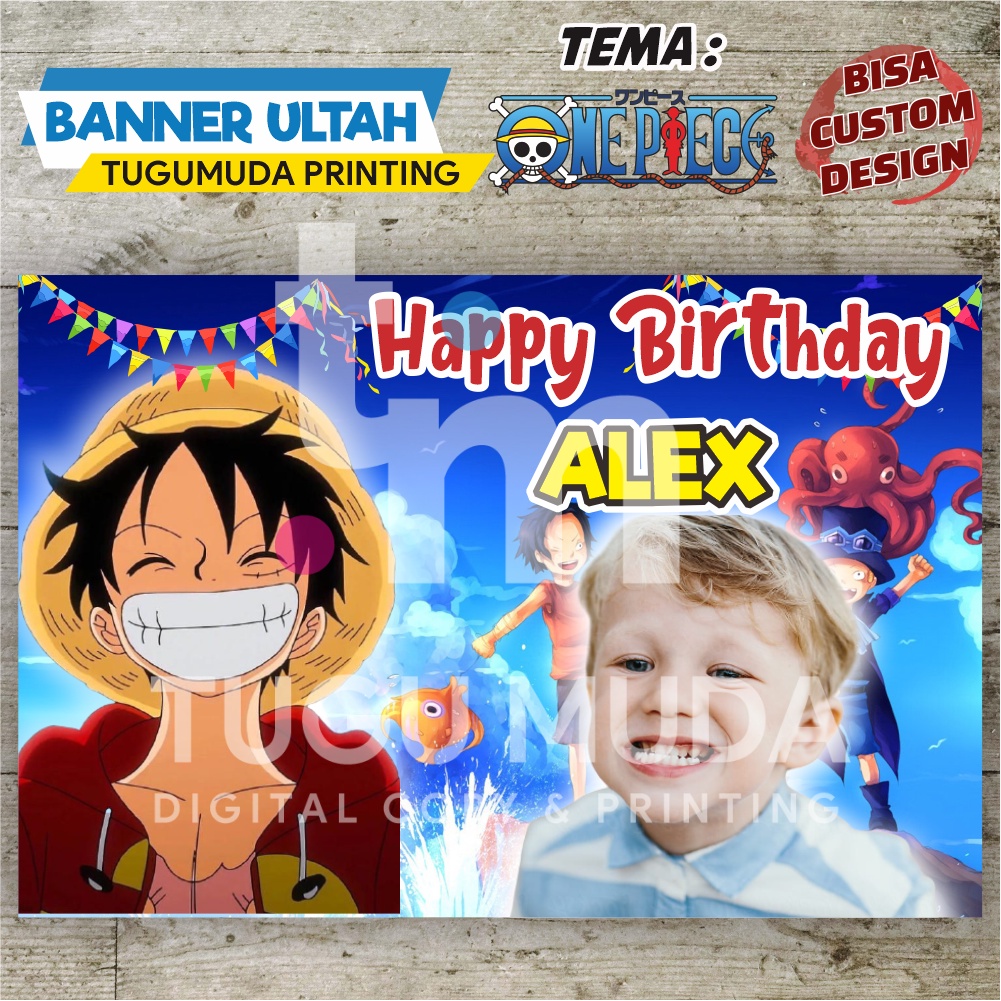 Jual Cetak Banner|Backdrop|Spanduk Ultah/Ulang Tahun Anak - ONE PIECE ...
