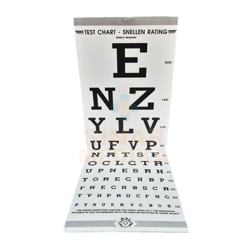 Jual SNELLEN CHART . TES MATA BACA DINDING . POSTER PEMERIKSAAN VISUS ...
