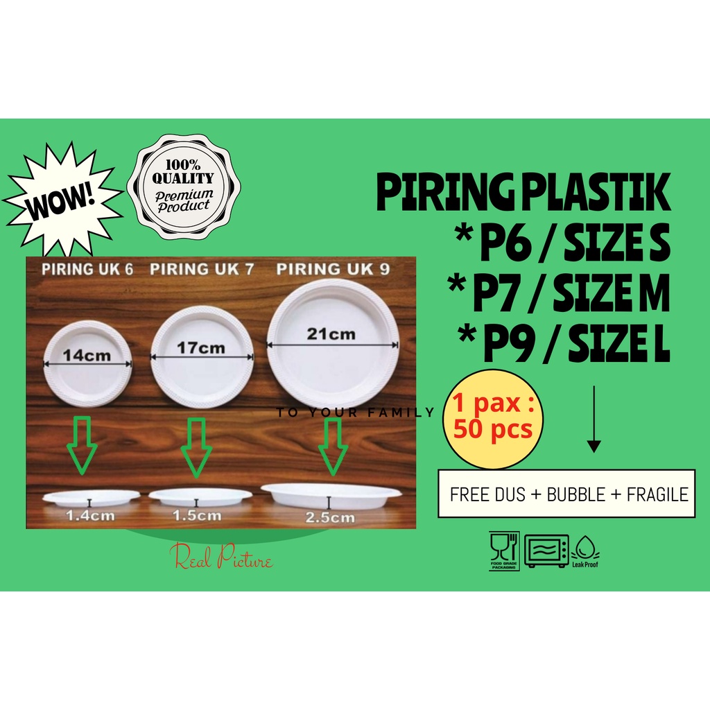 Jual Piring Makan Plastik P6 P7 P9 Piring pesta sekali pakai putih isi ...