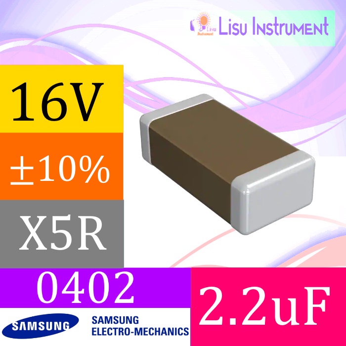 Jual 2.2uF ±10% 16V X5R 0402 1005(mm) SMD Multilayer Ceramic Capacitor ...