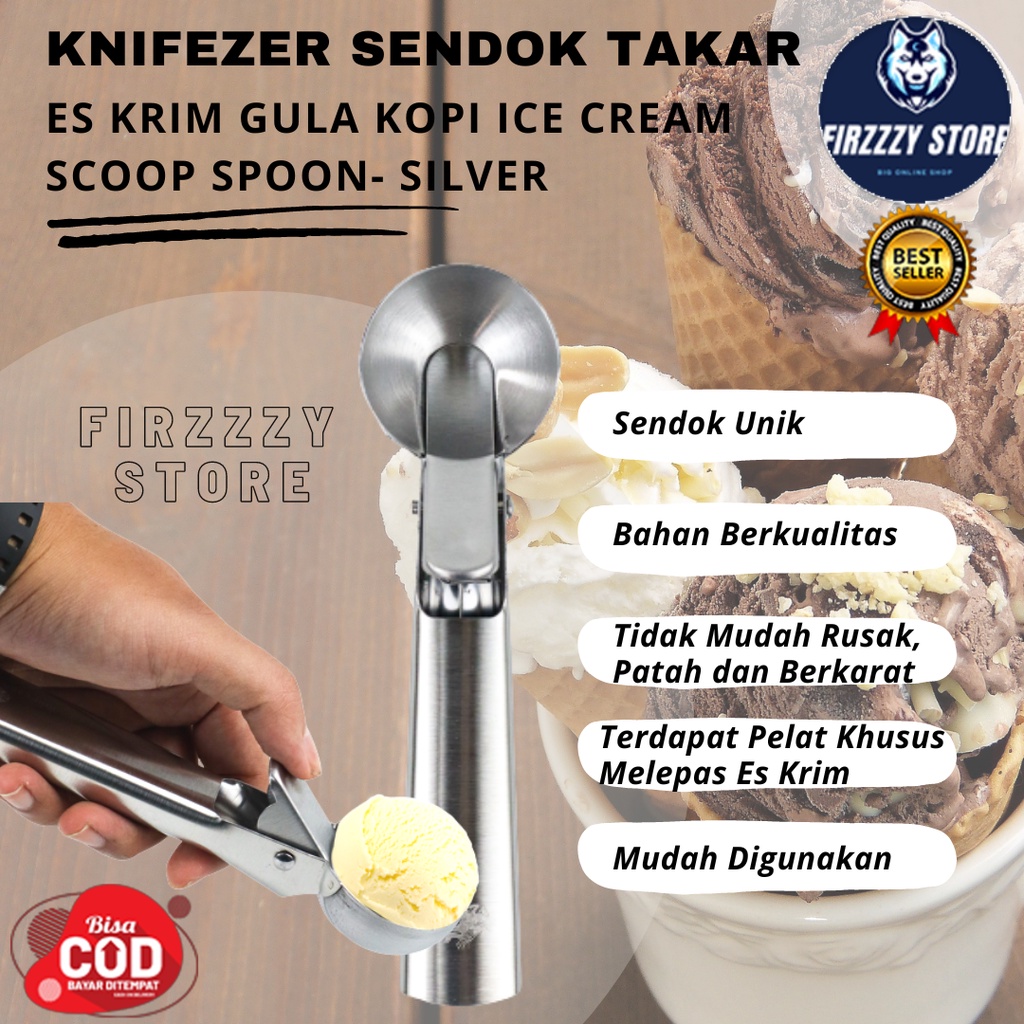 Jual KNIFEZER Sendok Takar Es Krim Gula Kopi Ice Cream Scoop Spoon ...