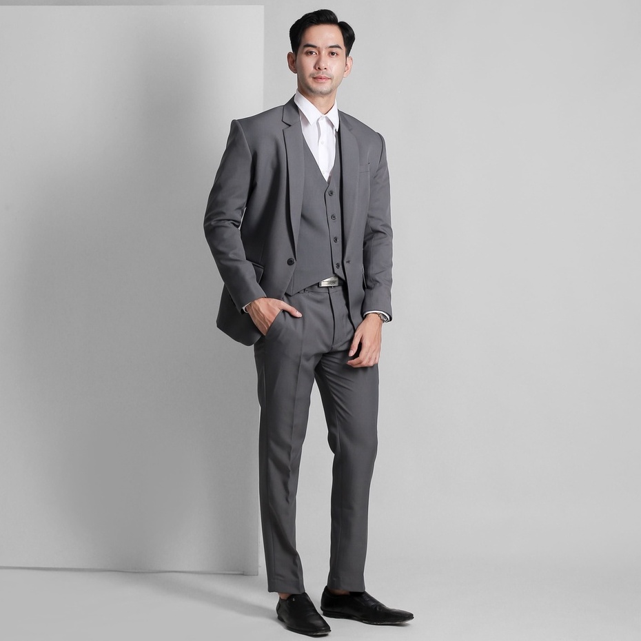 Jual Goldy Outfit Setelan Jas Celana & Rompi Abu Tua - Vente Series ...