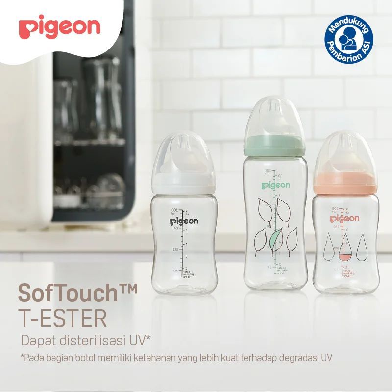 Jual PIGEON Botol Soft Touch T-Ester Wide Neck Bottle Peristaltic Nipple | Shopee Indonesia