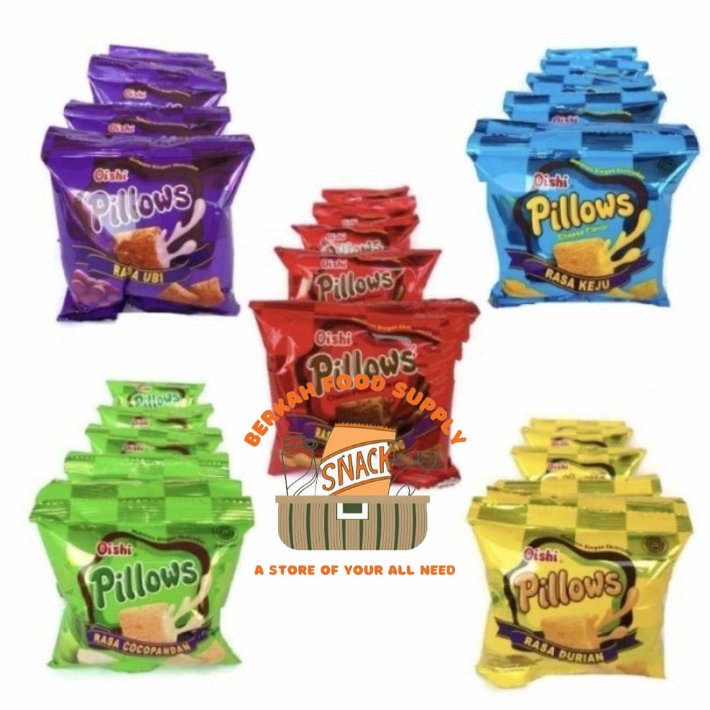 Jual ( BERKAH ) Oishi Pillows Renceng isi 10 bks x 12gr Pillow All ...
