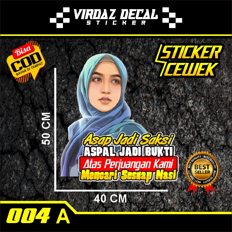 Jual Sticker Decal Printing Gambar Cewek Hijab Kata Kata ASAP JADI ...