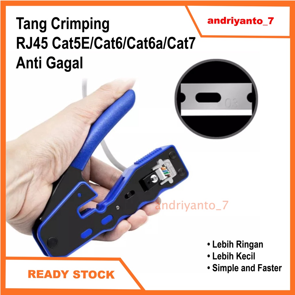 Jual Crimping Tool RJ45 Tang Crimping RJ45 anti gagal | Shopee Indonesia
