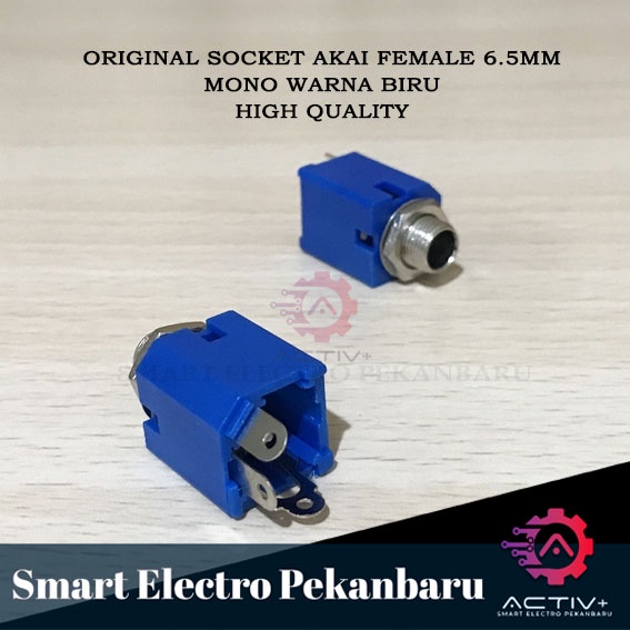 Jual ORIGNAL SOCKET AKAI 6.5MM MONO FEMALE SOKET BIRU 6.5 MM MONO BODI ...