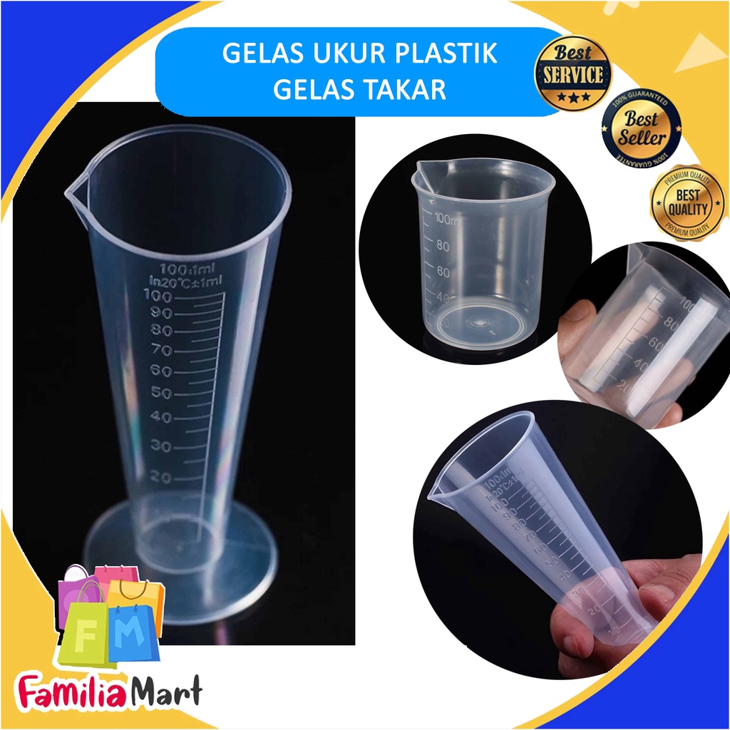 Jual Gelas Takar Gelas Ukur 100ML Plastik Bening Transparan Measuring Cup Plastic Takaran Air ...