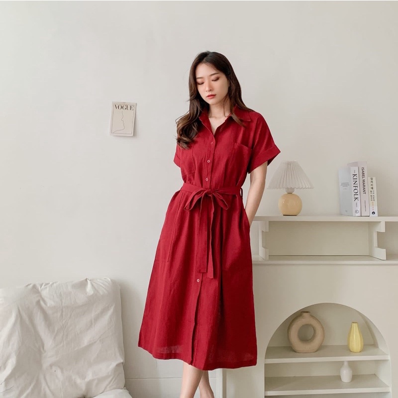 Jual Glory Midi Dress / Dress Linen / Dress Midi / Dress Natal / Dress ...