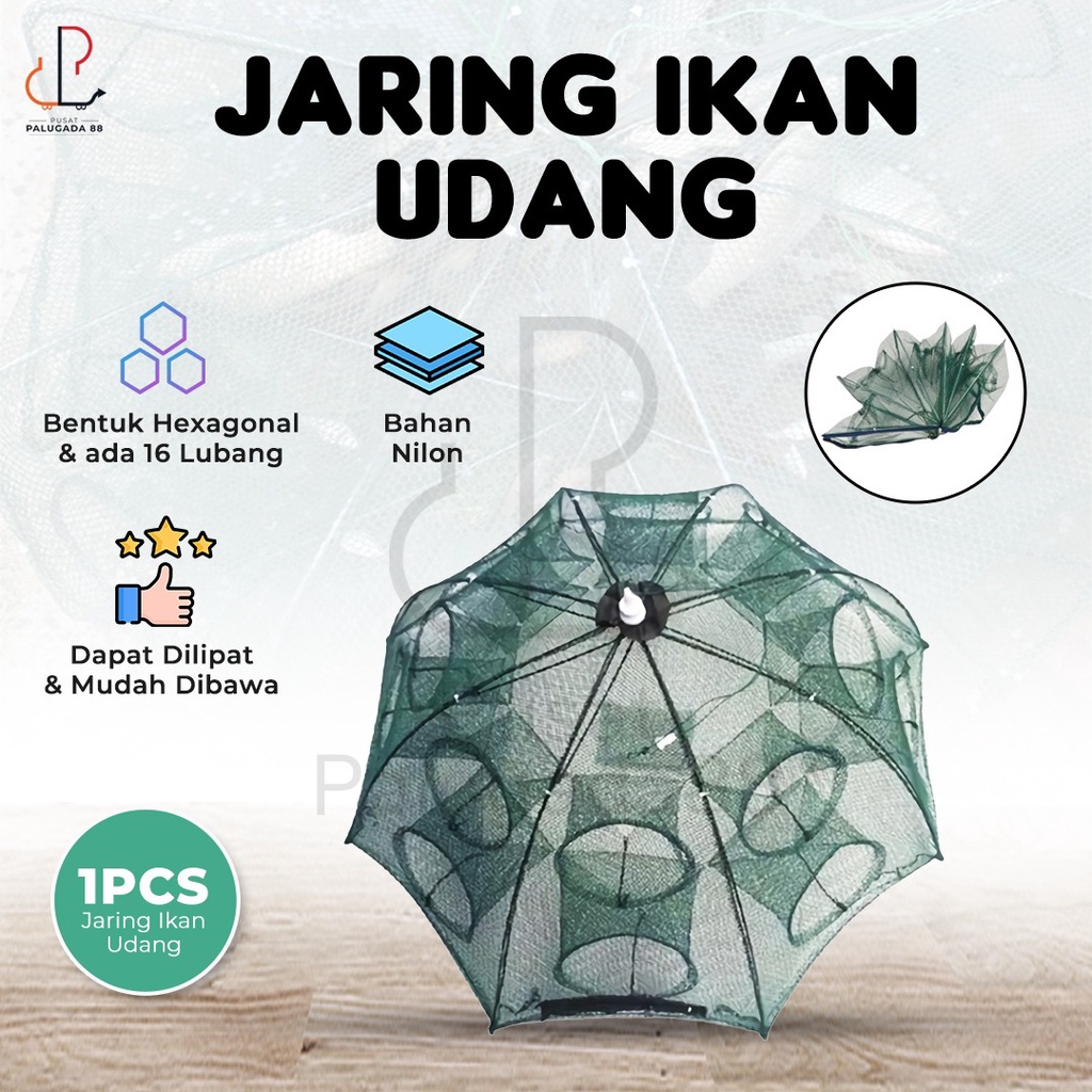 Jual Payung Perangkap Jaring Jala Bubu Ikan Udang Kepiting Net 16 ...