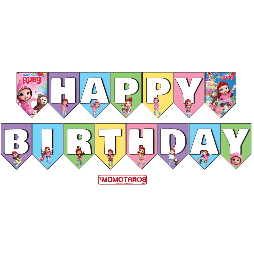 Jual Banner HBD Rainbow Ruby New set | Shopee Indonesia