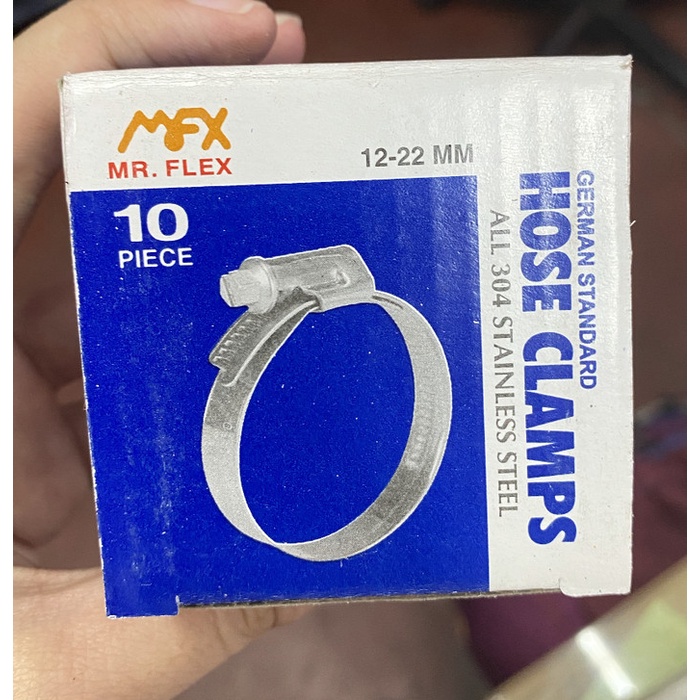 Jual Mr Flex Stainless Steel 304 Hose Clamps 12-22mm (clamp selang 1/2 ...
