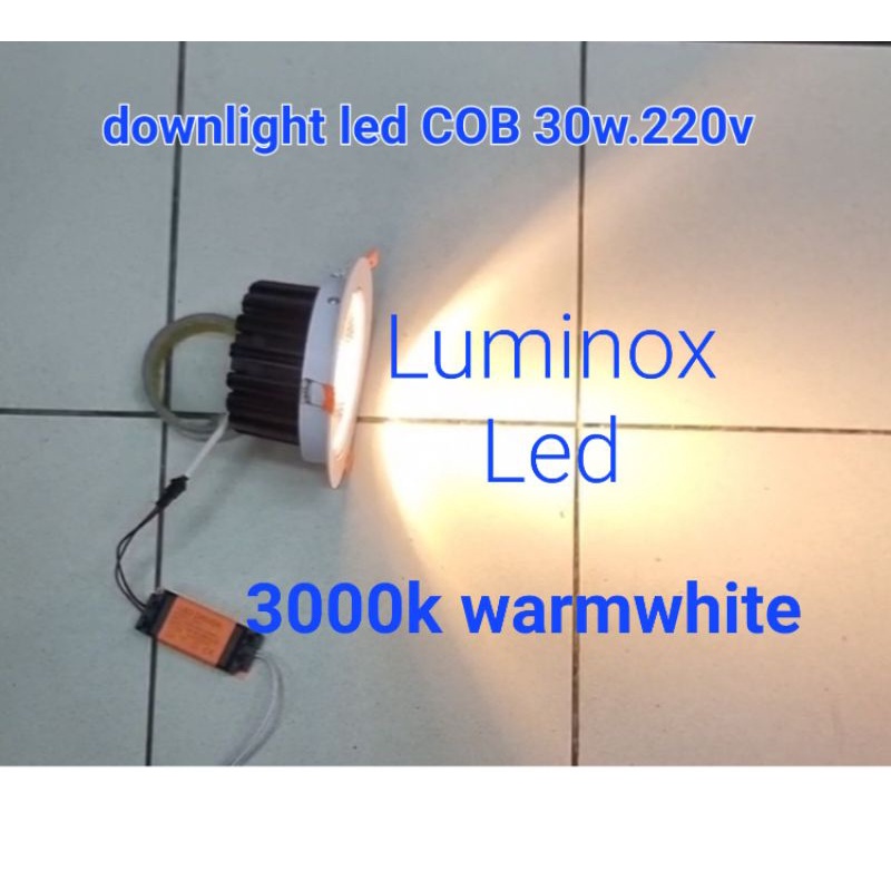 Jual downlight spotlight led cob 3000k warmwhite 30watt 30 w inbow ...