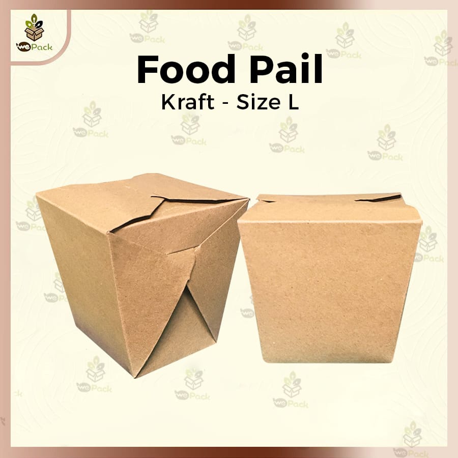 Jual Food Pail Paper 290 GSM Size L Large Rice Box PE Foodgrade ...