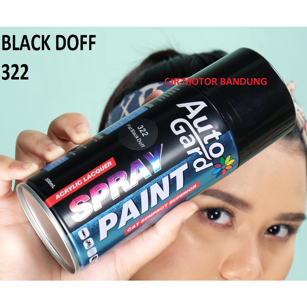 Jual CAT SEMPROT Warna Hitam Black Doff 322 AUTO GARD 300mL Spray Paint ...