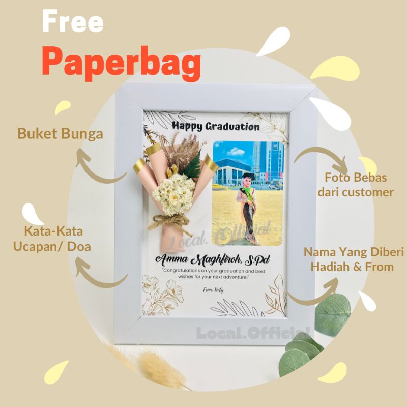 Jual Kado Wisuda Frame Ulang Tahun Bingkai Foto Bunga Kering Flower in ...
