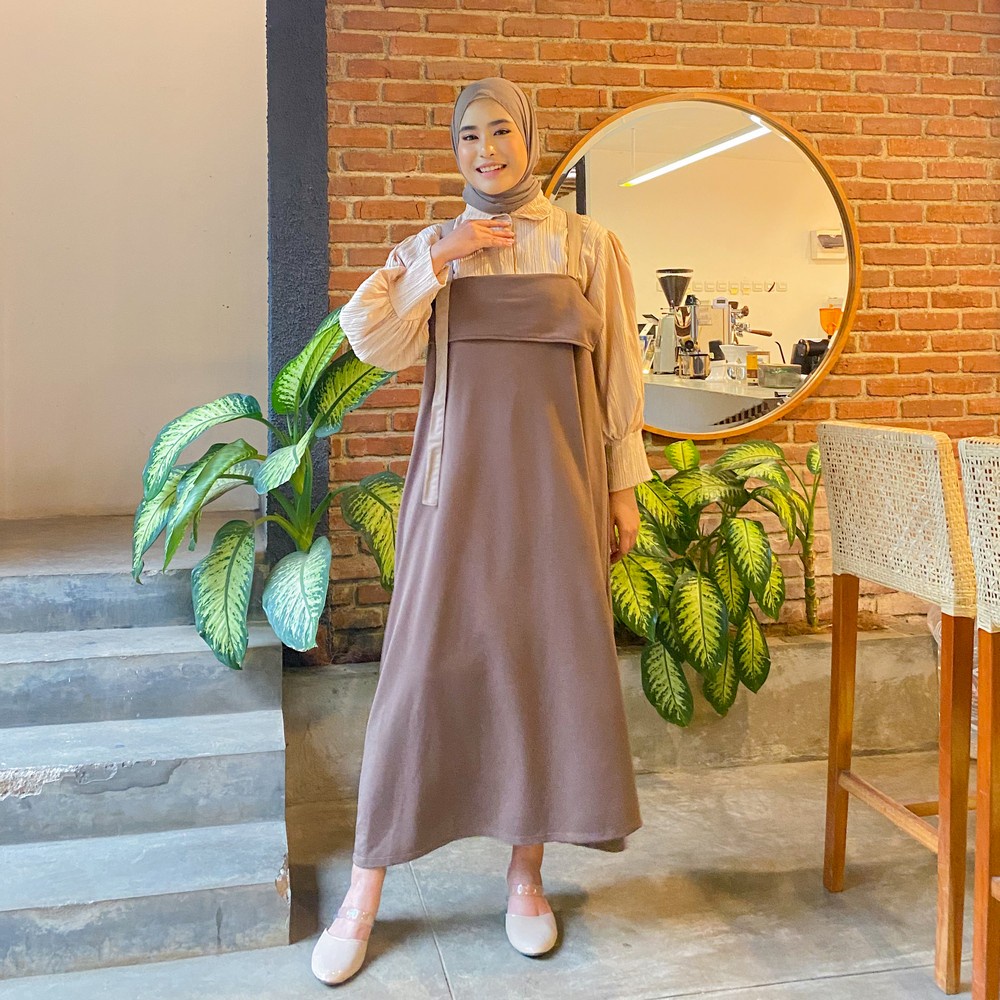 Jual Mybamus x Rahma.nura - Filo Overall Dress- Jumpsuit Kekinian ...
