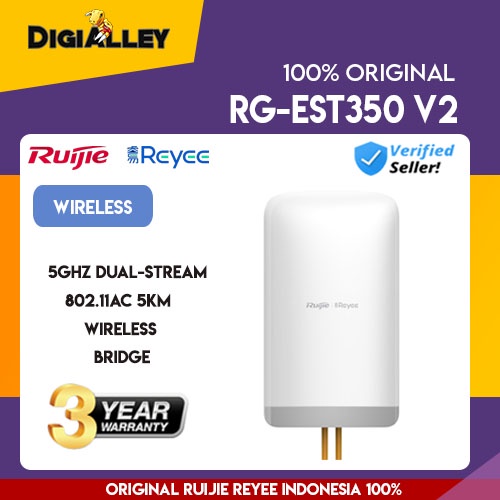 Jual Ruijie RG-EST350 V2 5GHz Dual-stream 802.11ac 5KM Wireless Bridge ...