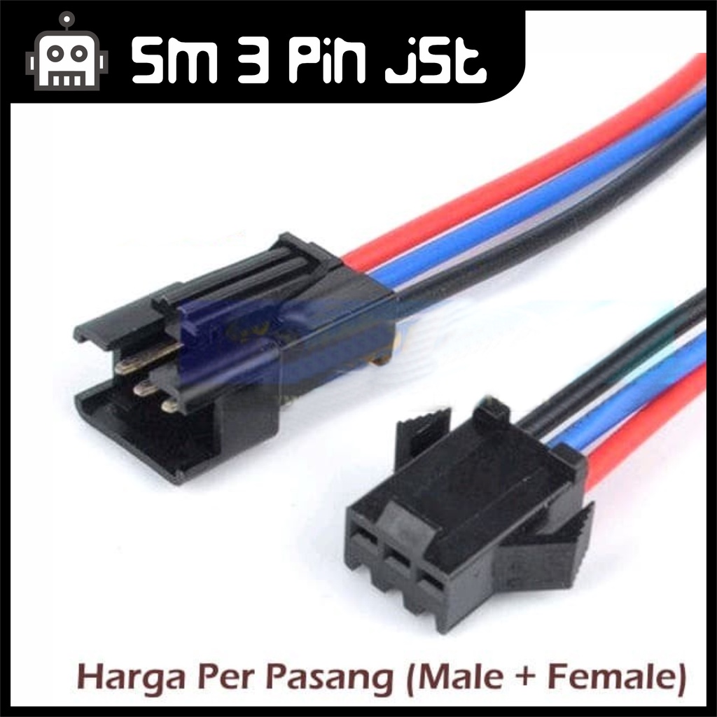 Jual SM Connector Cable pair 3 Pin - JST 3P | Shopee Indonesia