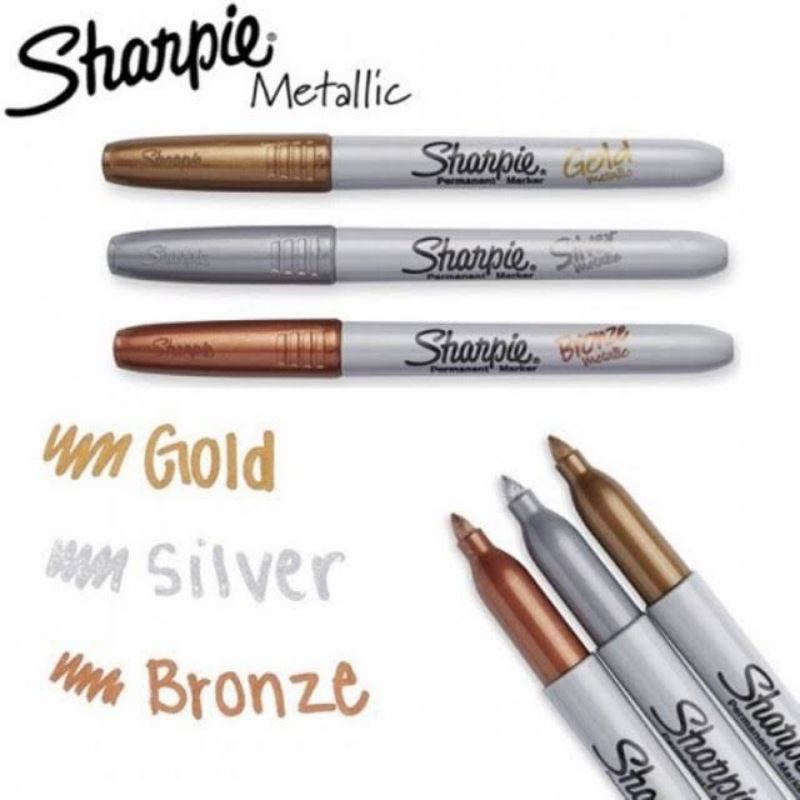 Jual Sharpie & Prismacolor Metallic Permanent Markers (Gold / Bronze ...
