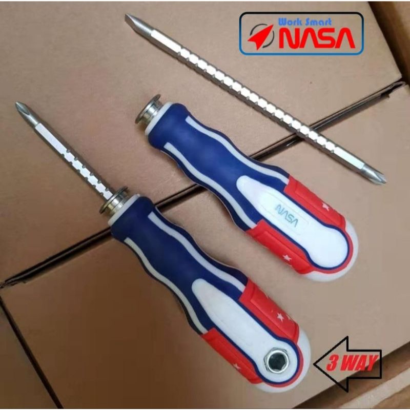Jual Obeng Bolak Balik Fleksibel 3 WAY NASA | Shopee Indonesia
