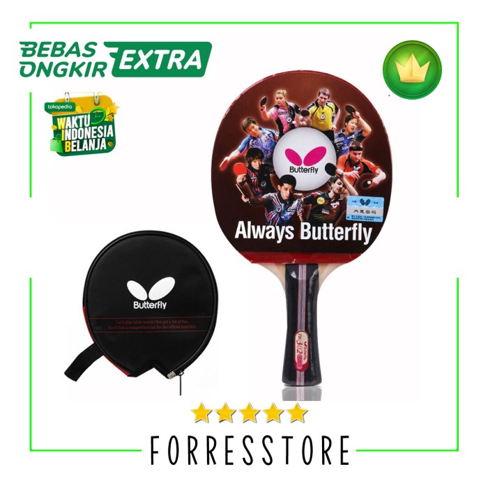 Jual Bat Tenis Meja / Ping Pong Butterfly TBC 301 Free Tas | Shopee Indonesia