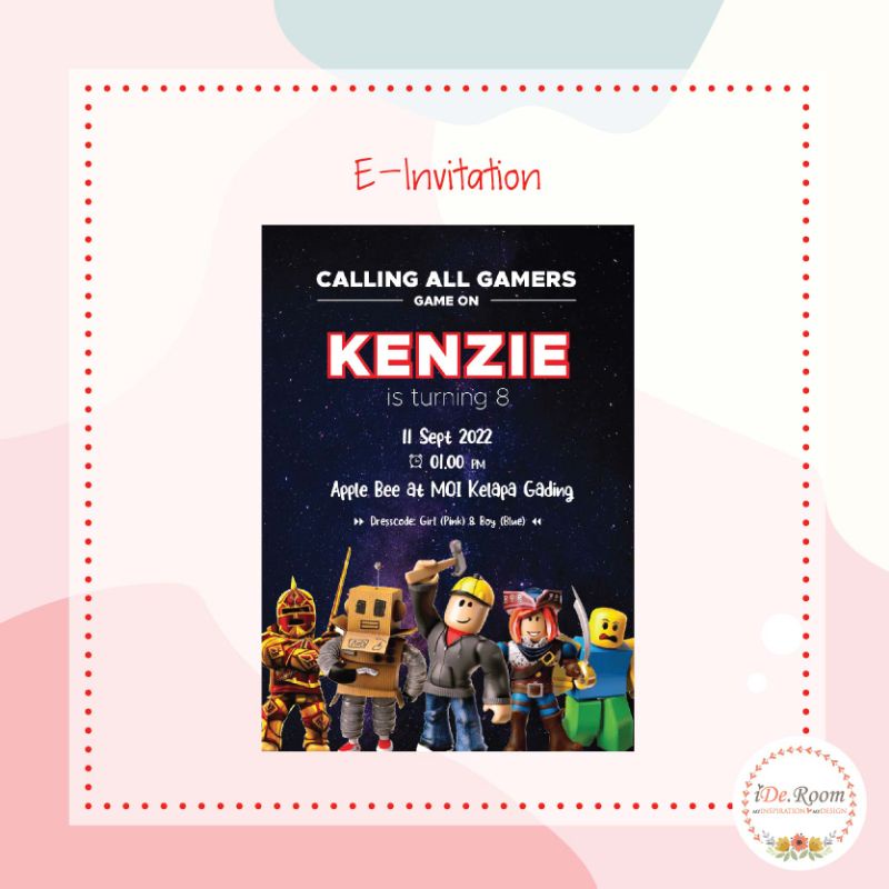 Jual Undangan Ulangan Tahun Template Roblox / Undangan Digital by Ide ...