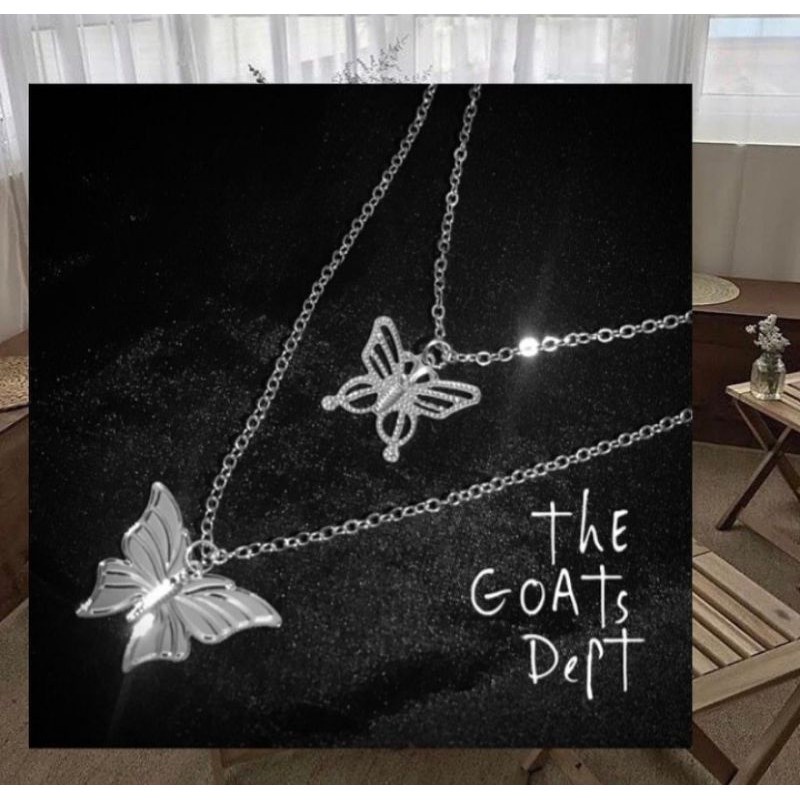 Jual The Goats Dept Silver Double Butterfly Necklace / tgd127 kalung ...