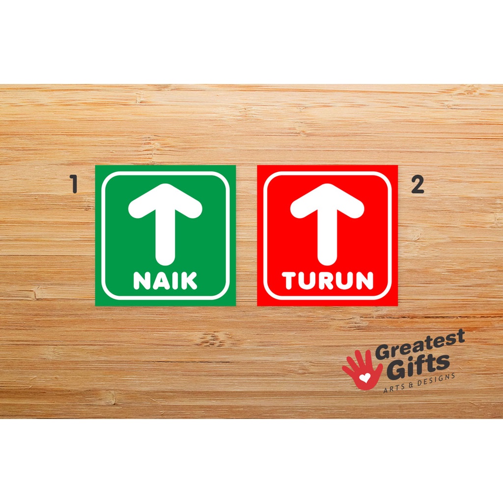 Jual Sticker Panah Tulisan Naik Turun Tangga Penanda Jalan | Shopee ...